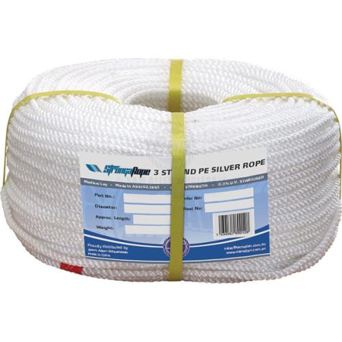 36MM X 125MTR PE SILVER ROPE COIL @ $1,038.80