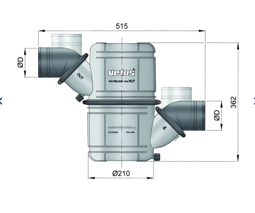 VETUS HD waterlock / muffler typ... @ $584.90