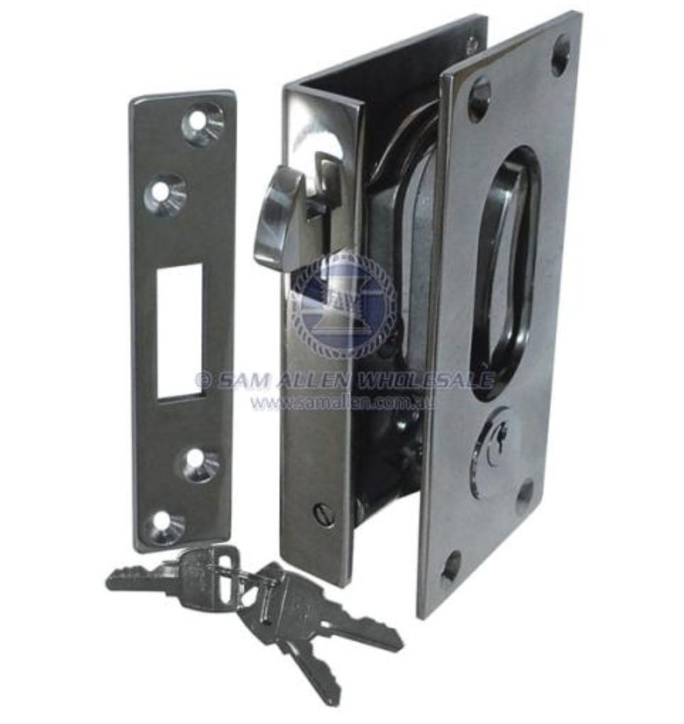 DOOR LOCK - SLIDING STAINLESS STEEL @ $179.95