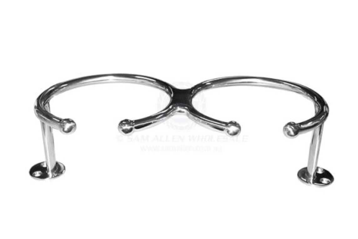 DRINK HOLDERS - NARROW FRAME STAINLESS STEEL | Bosuns Locker