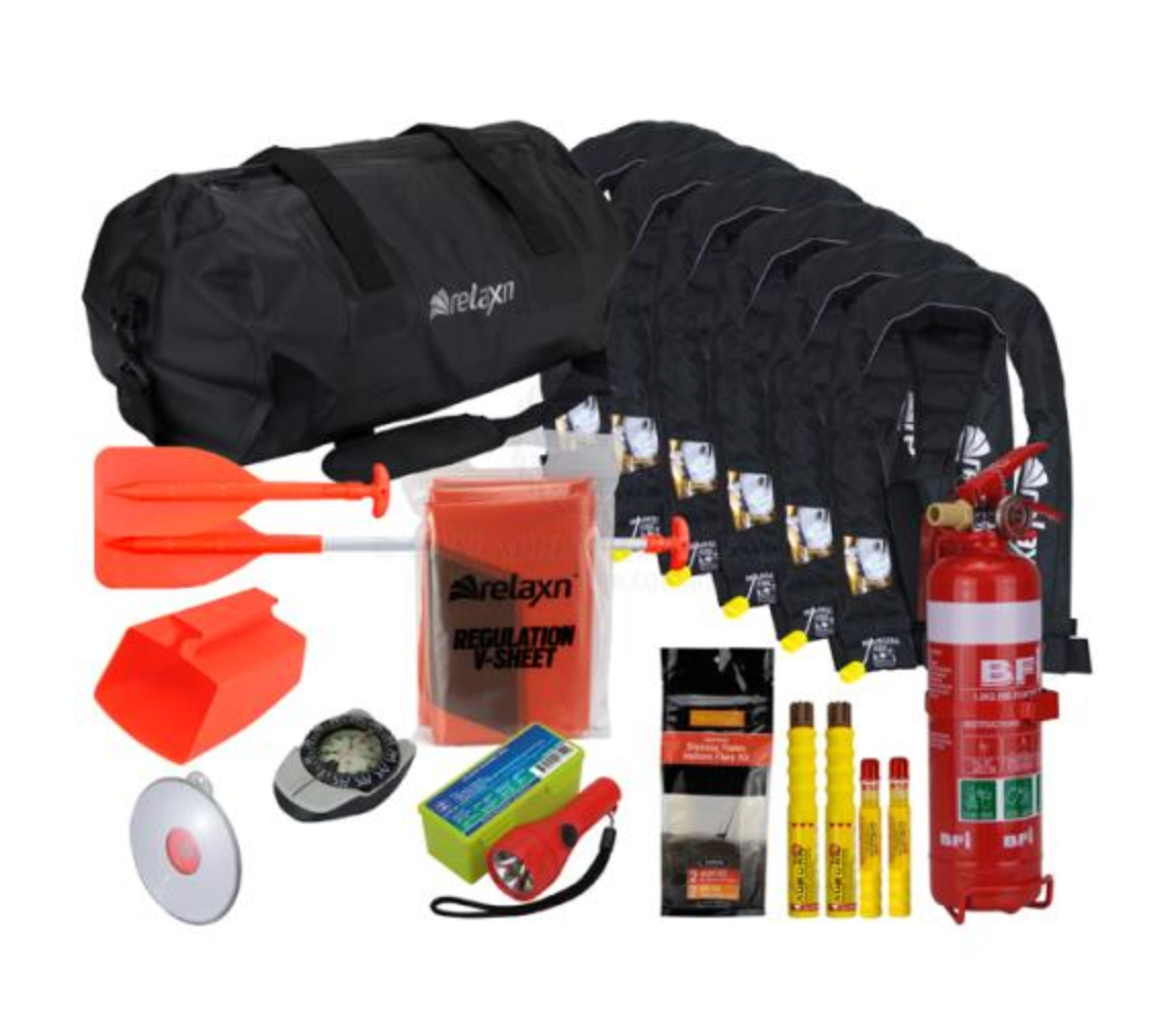 RELAXN SAFETY GEAR KIT - 6+ FLARES & FIRE... | Bosuns Locker